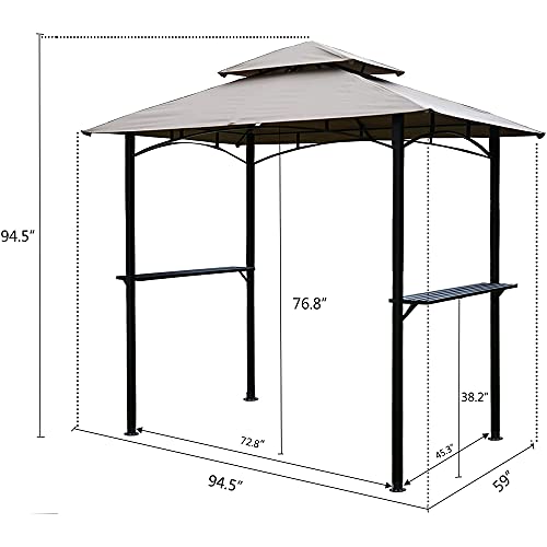 Kozyard Andra 8'X5' Soft Top Barbecue (BBQ) Grill Canopy (Tent) with 4pcs Magnetic Detachable LED Light