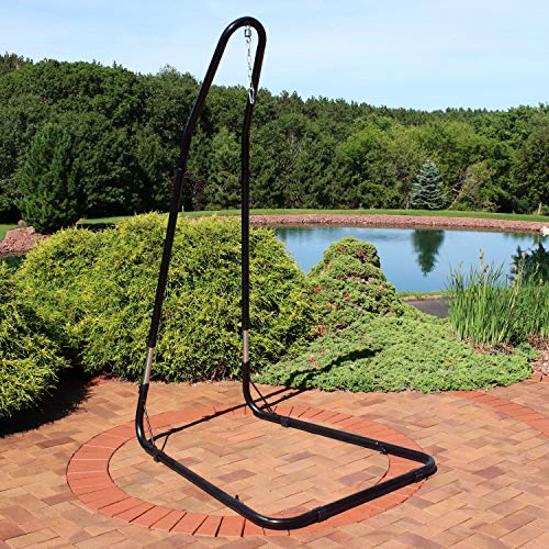 Sunnydaze Adjustable Hammock Chair Stand - 79-Inch to 93-Inch Tall Hanging Stand Only - Heavy-Duty 330-Pound Weight Capacity