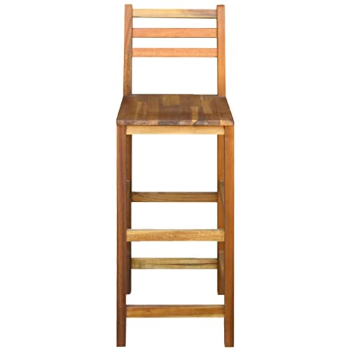 vidaXL 2/4x Solid Acacia Wood Bar Stool Outdoor Garden Bistro Chairs Stools
