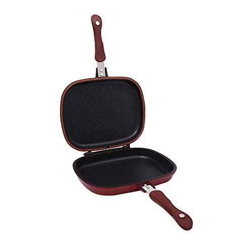 ZHYHSM-111 32cm Double Side Grill Fry Pan Cookware Stainless Steel Double Face Pans Durable Pancake Pan Cookware Kitchen Pot