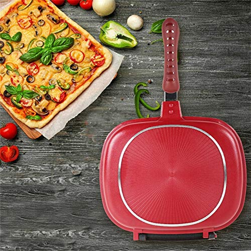 ZHYHSM-111 32cm Double Side Grill Fry Pan Cookware Stainless Steel Double Face Pans Durable Pancake Pan Cookware Kitchen Pot