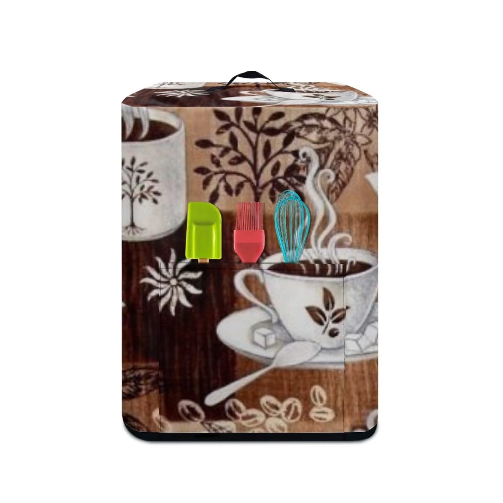 FKELYI Ice Cream Funny Design Air Fryer Cover,Dust-proof Kitchen Appliance Air Fryer Cooker Covers with Storage Pocket