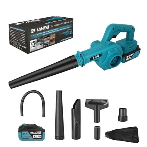 Cordless Leaf Blower,with 21V 3.0 Ah Lithium Battery Powered,High Power and Portability,Patio/Deck/Garden Cleaning, Garage Dusting