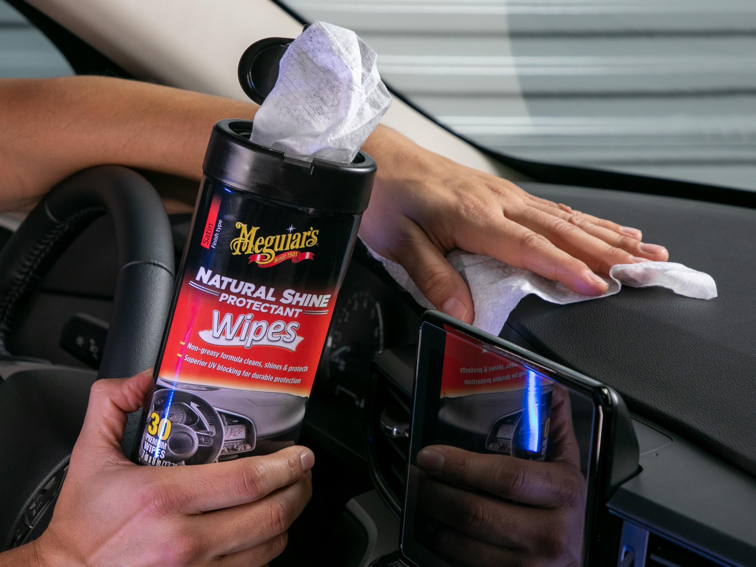 Meguiar's G4100 Natural Shine Protectant Wipes - 25 Wipes