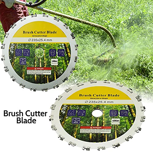 Brush Cutter Blades 9" x 20 Tooth,2 Pcs Chainsaw Weed Eater Saw Blades with 2 Round Files and 4 Washers for Brush Cutters, String Trimmers and Weed Wacker