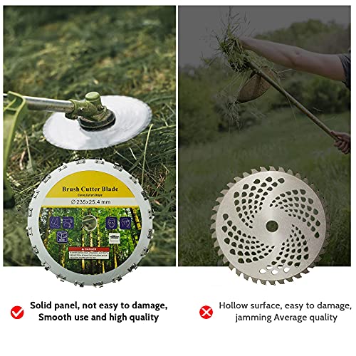 Brush Cutter Blades 9" x 20 Tooth,2 Pcs Chainsaw Weed Eater Saw Blades with 2 Round Files and 4 Washers for Brush Cutters, String Trimmers and Weed Wacker