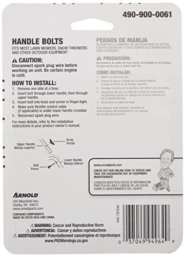 Arnold Universal T-Handle Bolts, 4 Bolts and 2 Handles