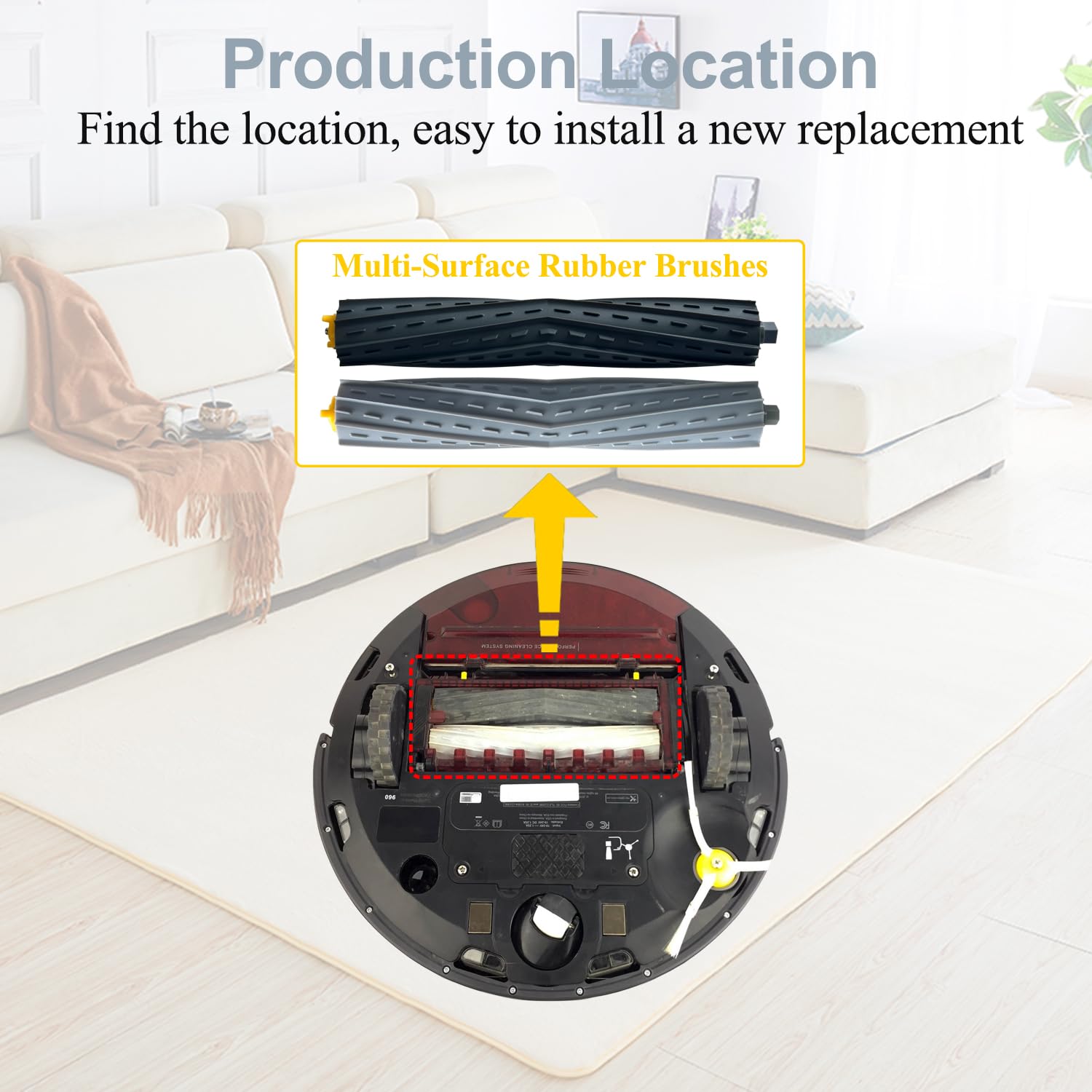 Zengerent 2 Sets Roller Brushes Replacement Compatible with iRobot Roomba 800 900 Series, Dual Multi-Surface Rubber Brushes Roomba Replacement Accessory for Irobot Roomba Vacuum Cleaner