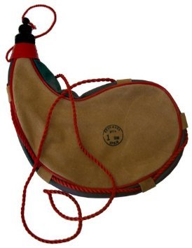 sammi Leather, Latex Lined, 1 Liter Traditional Spanish Bota Bag with Braided Shoulder Strap, Brown