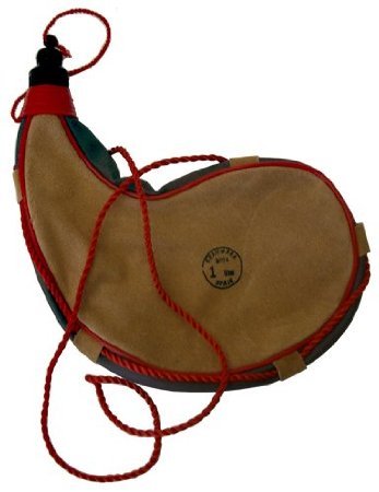 sammi Leather, Latex Lined, 1 Liter Traditional Spanish Bota Bag with Braided Shoulder Strap, Brown