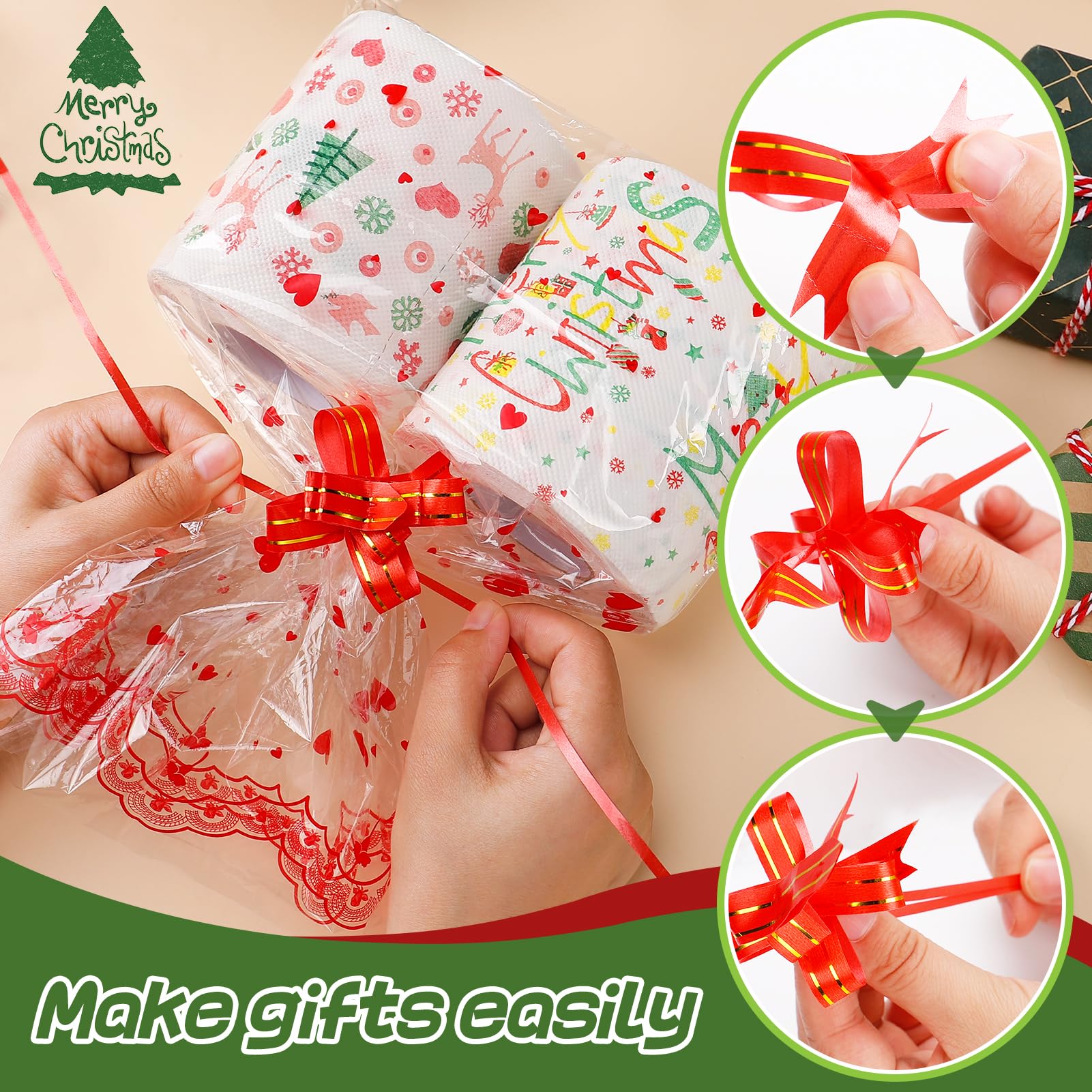 Merry Christmas Toilet Paper- Christmas Toilet Paper Roll for White Elephant Gifts, Tissue Napkin Prank Fun- Christmas Decorations for Xmas Stocking Stuffers Novelty Gift Idea, 2 Roll