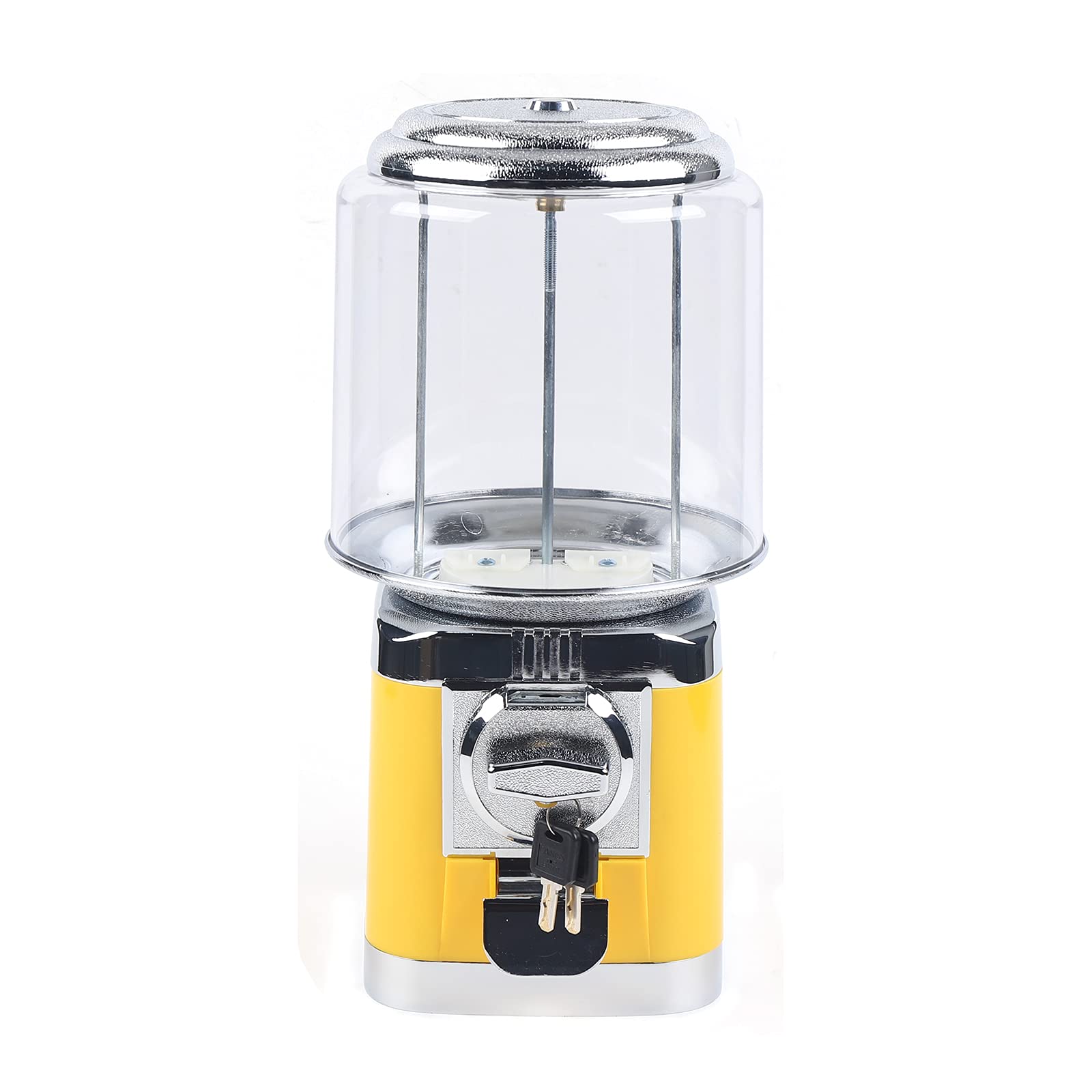 Candy Machine Automatic Gumball Machine Commercial Toy Vending Machine Bubble Gum Machine Home Vending Machine Coin Gumball Machine for Kids Accommodated 32mm Balls (Yellow)