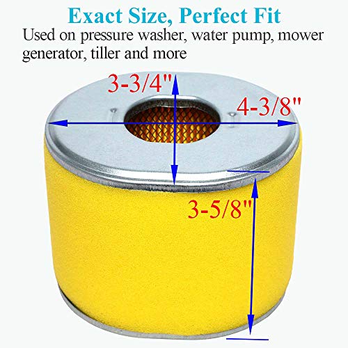 HOODELL 5 Pack 17210-ZE3-505 Air Filter, Professional 17210-ZE3-010 Air Filter with Pre Cleaner, Fit for Honda GX390 13HP GX340 11HP Engine Air Filter