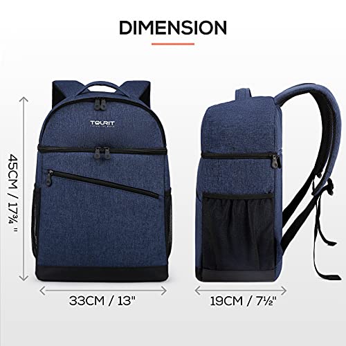 TOURIT Insulated Backpack Cooler Leak-Proof Backpack Lunch Box 28 Cans Double Deck Cooler Backpack