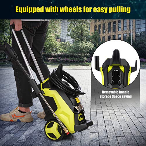 mrliance Electric Pressure Washer 2.1 GPM Smart High Pressure Power Washer 1800W Powerful Cleaner Machine with Hose Reel, 4 Nozzles, Touch Screen 3 Gear Level,15 Level Pressure