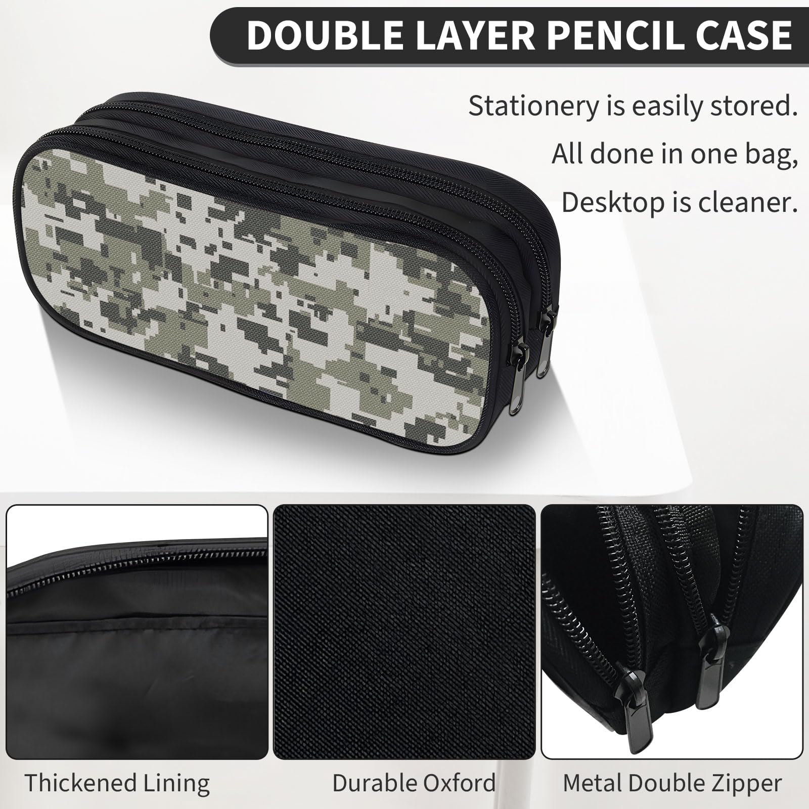 TILYTADLY School Backpack For Boys - Camouflage Boys Backpack For Kids Teens Elementary Middle School - 4pcs Camo Boys Backpack With Lunch Box And Pencil Case,18″ Bookbag With Usb Charging Port