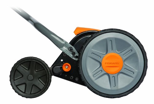 Fiskars 17 Inch Staysharp Push Reel Lawn Mower (6208), Orange