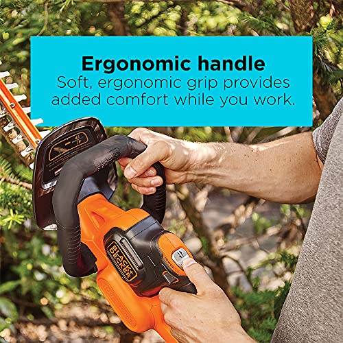 BLACK+DECKER 40V MAX* Cordless Hedge Trimmer with POWERCOMMAND Powercut, 24-Inch (LHT341FF)