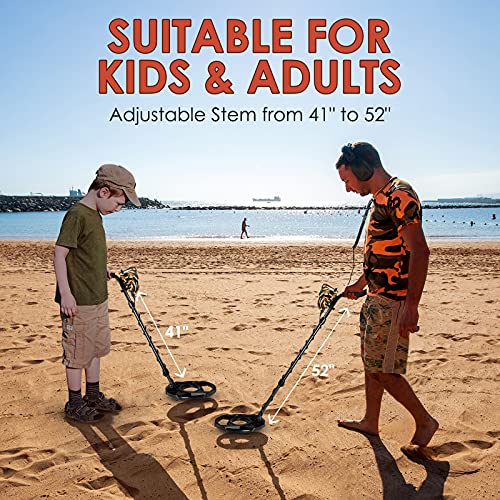 Professional Gold Detector for Adults Waterproof - Higher Accuracy Metal Detectors Lightweight 11" Coil Metales Silver Coil Finder Pinpoint Notch Detecting - SUFFLA SMD02A Camouflage Orange