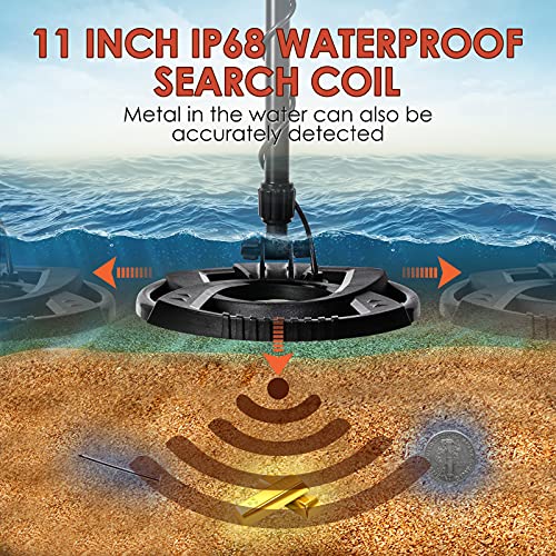 Professional Gold Detector for Adults Waterproof - Higher Accuracy Metal Detectors Lightweight 11" Coil Metales Silver Coil Finder Pinpoint Notch Detecting - SUFFLA SMD02A Camouflage Orange