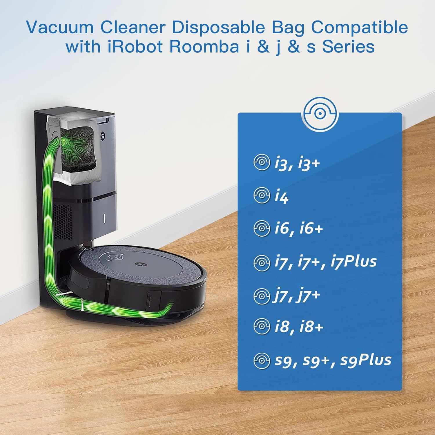JoyBros 10 Pack Vacuum Bags Compatible with iRobot Roomba i & s & j Series Replacement dust bag for iRobot Roomba i1+ i3+ i4+ i6+ i7+ i7Plus j7+i8+ s9