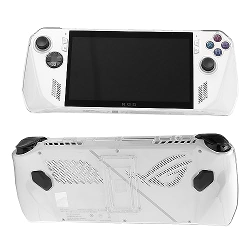 Protective Case Cover For ROG Ally Handheld Game Console,Transparent Case Shockproof Sweatproof Cover With Bracket Protector for ROG Ally Gaming Accessories (Transparent)