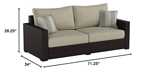 Serta Laguna Resin Outdoor Patio Furniture Collection, Sofa, Brown Wicker