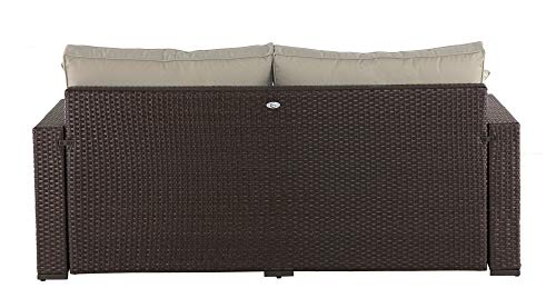 Serta Laguna Resin Outdoor Patio Furniture Collection, Sofa, Brown Wicker