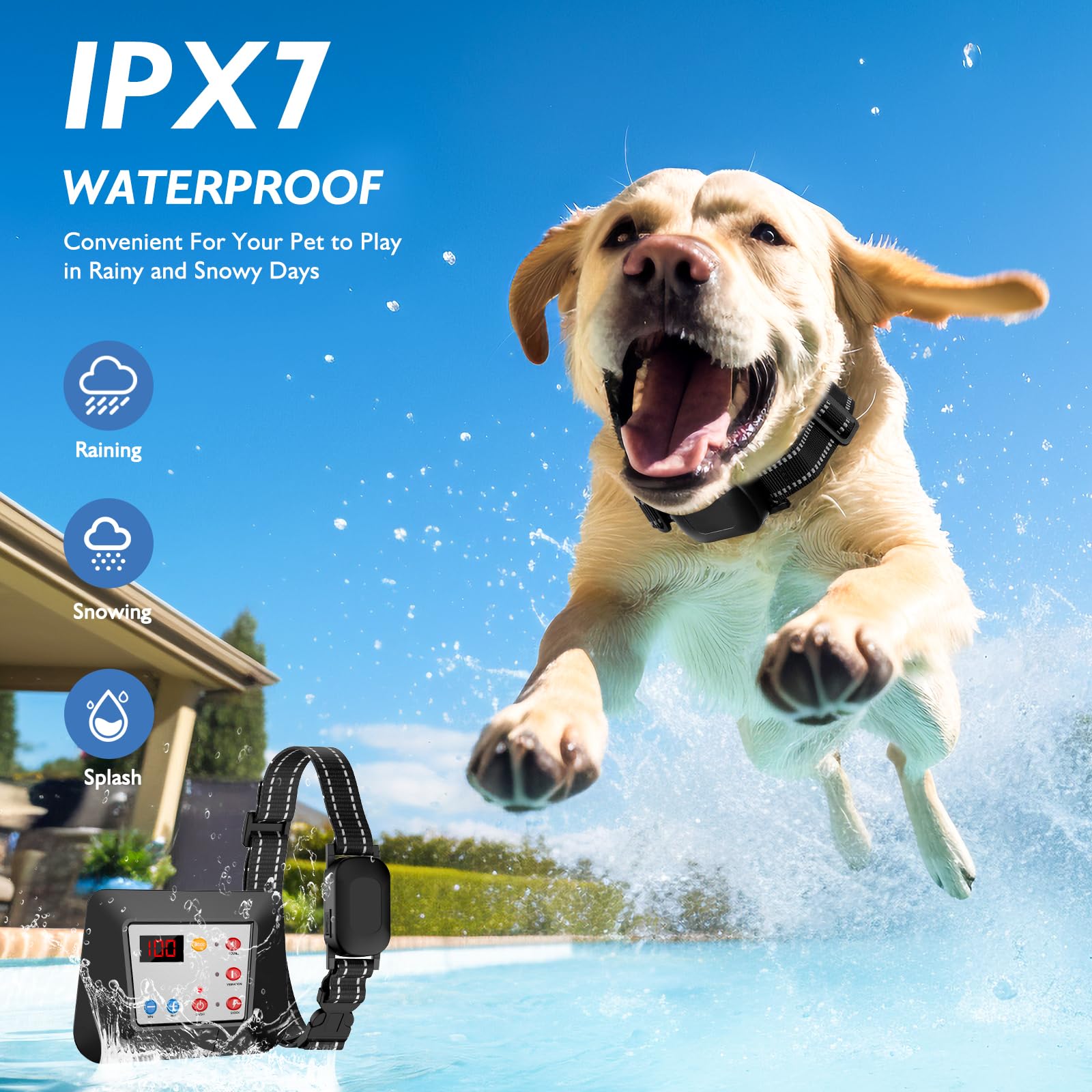 ABHY Wireless Dog Collar Fence, 2 in 1 Remote Trainer & Electric Dog Boundary System, Waterproof Wireless Pet Fence for The Yard, Adjustable Pet Training Collar Receiver for Small Medium Large Dogs