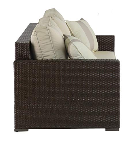 Serta Laguna Resin Outdoor Patio Furniture Collection, Sofa, Brown Wicker