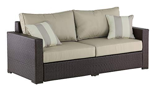 Serta Laguna Resin Outdoor Patio Furniture Collection, Sofa, Brown Wicker