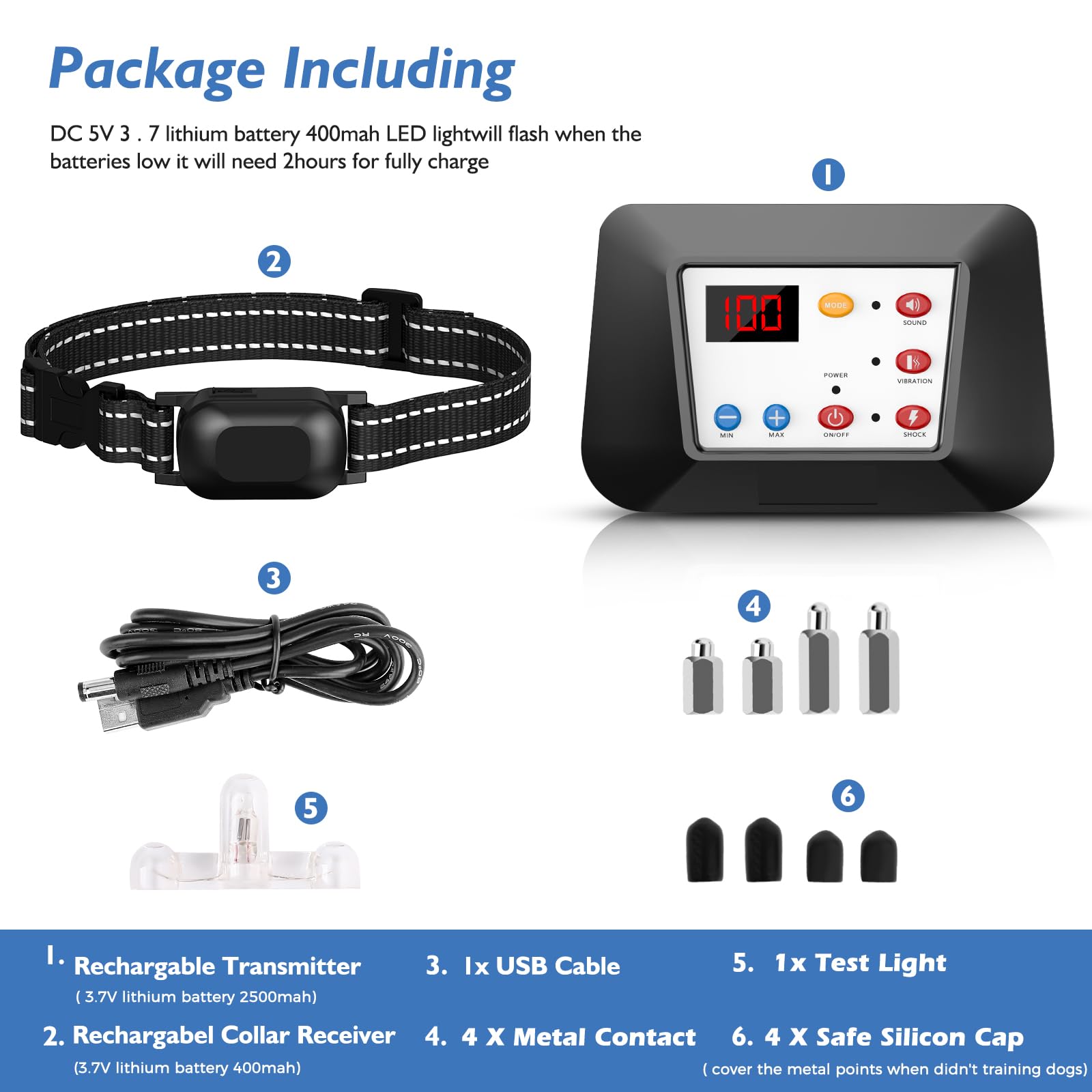 ABHY Wireless Dog Collar Fence, 2 in 1 Remote Trainer & Electric Dog Boundary System, Waterproof Wireless Pet Fence for The Yard, Adjustable Pet Training Collar Receiver for Small Medium Large Dogs