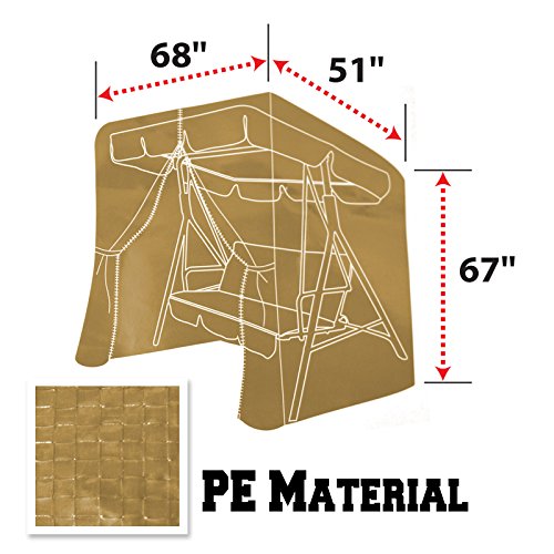 BenefitUSA Outdoor Furniture Porch Set 3 Seater Size Swing Cover Protective Protector, Tan