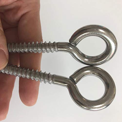 AIVOOF Swing Hooks, 4Pack M8 Heavy Duty Large Swing Hooks Hammock Hanging Kit Eye Screws 1200LB Capacity Swing Hardware for Yoga Hammock Swing Chair Indoor Outdoor
