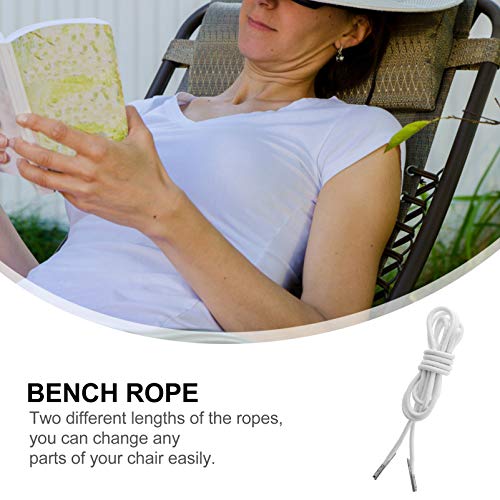 Yardwe Replacement Cord for Chair, 8 Pack Universal Replacement Elastic Cords Repair Tool Kit for Sun Loungers, Garden Chairs, Outdoor Recliners, Anti Gravity Chair, Bungee Chairs- White