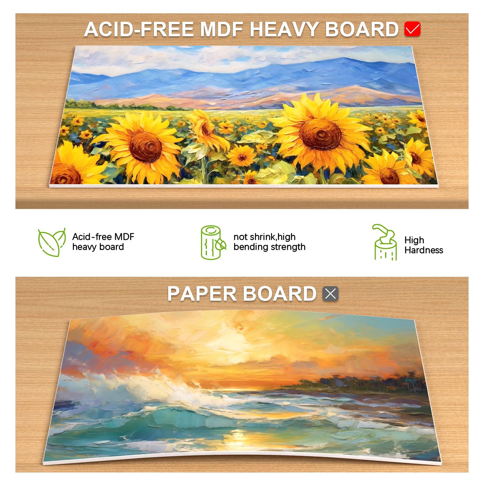 Simetufy 12 Pack 8x8 Inch Painting Canvas Panels Blank Square Canvas Boards for Painting, 8oz Gesso Primed Acid-Free 100% Cotton for Acrylics Paints