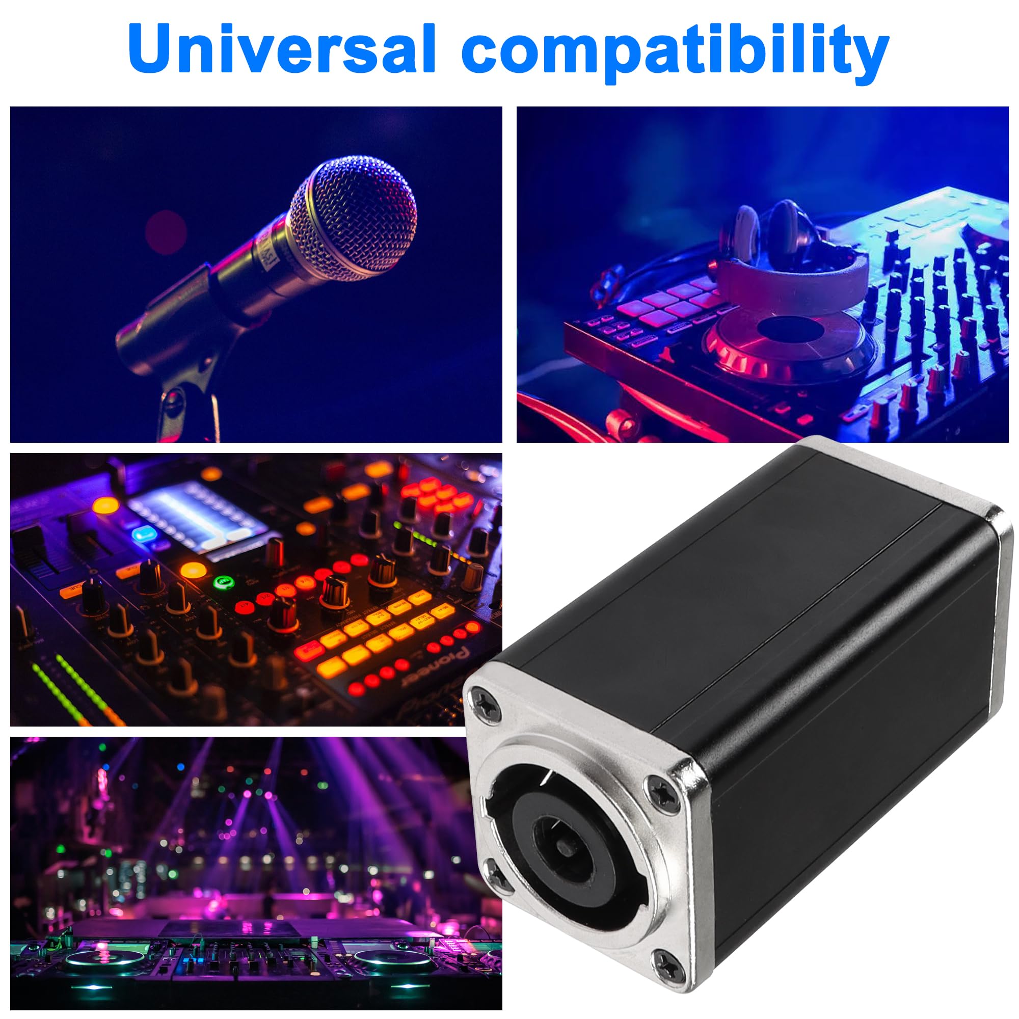 MEIRIYFA NL8MPR Speakon Coupler Connector,8Pin Speakon Female to Female Adapter Speaker Silver-Plated Plug Jack Straight Connector for NL8FC, NL8FX, NLT8X, NL8FC, NL8FX