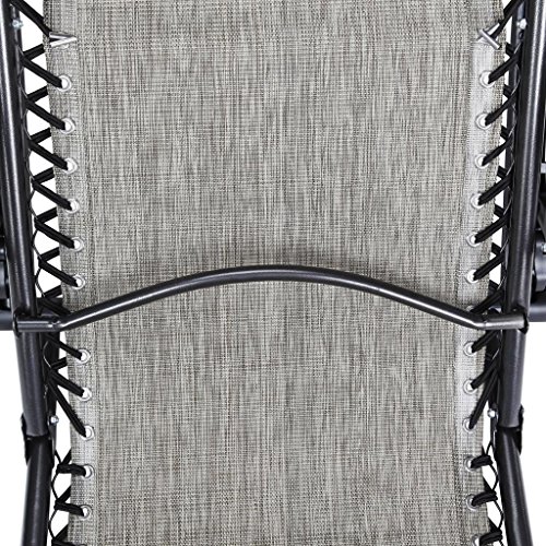 Super Decor Set of 2 Zero Gravity Outdoor Lounge Chairs w/Sunshade + Cup Holder with Mobile Device Slot Adjustable Folding Patio Reclining Chairs W/Canopy+ Snack Tray (Grey)