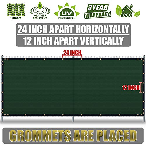 ShadeMart 4' x 50' Green Fence Privacy Screen Windscreen Shade Fabric Cloth HDPE, 90% Visibility Blockage, with Grommets, Heavy Duty Commercial Grade, Cable Zip Ties Included (We Customize Size)