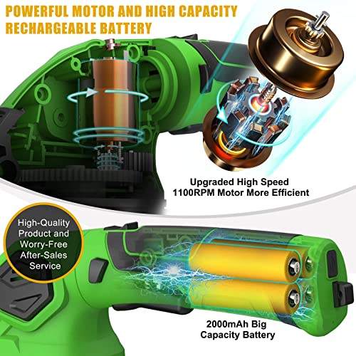 EVEAGE Cordless Grass Shears - Grass Trimmer - Electric Grass Clippers, 2 in 1 Light Duty Handheld Grass Shears Power Hedge Trimmers with Battery, Charger and Extra Safety Key