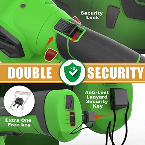 EVEAGE Cordless Grass Shears - Grass Trimmer - Electric Grass Clippers, 2 in 1 Light Duty Handheld Grass Shears Power Hedge Trimmers with Battery, Charger and Extra Safety Key