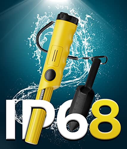 Metal Detector Handheld Pinpointer Waterproof - IP68 with Sand Shovel Professional 360° Search Pin Pointer Wand High Sensitivity Portable Detectors Treasure Pinpointing Finder Probe for Kids, Adults