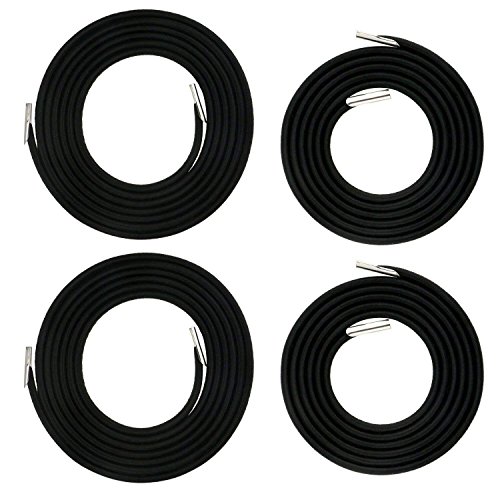 Alamic Zero Gravity Chair Replacement Cords, Replacement Laces for Zero Gravity Chairs Antigravity Chair, Zero Gravity Recliner Repair Tool for Lounge Chair, Bungee Chair, 4 Cords - Black