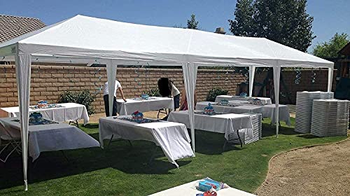 Quictent 10' x 30' Party Tent Gazebo Wedding Canopy BBQ Shelter Pavilion with Removable Sidewalls & Elegant Church