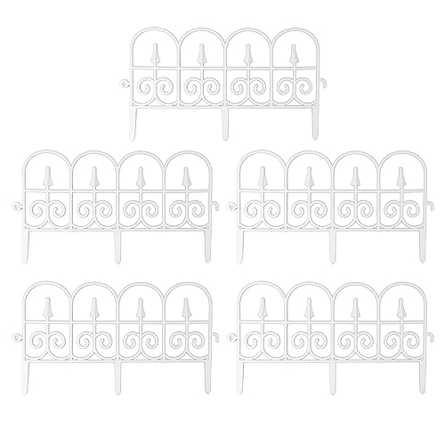 Small Decorative Garden Fence, 5 Panels PP Wire Fencing Border, Flower Edging Border Fence for Outdoor Yard Pathway Patio Landscape