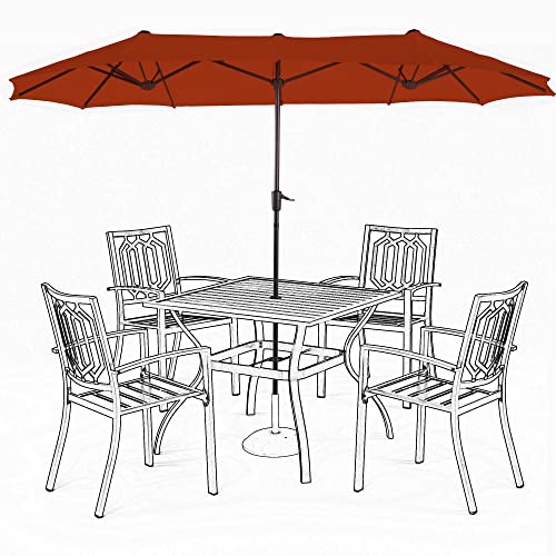 HERA'S PALACE 13ft Rectangle Patio Umbrellas, Large Outdoor Umbrella with Crank, Powerful UV Protective, Table Umbrella Outdoor Patio for Backyard, Pool, Garden, Deck