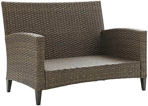 Crosley Furniture CO7161-LB Rockport Outdoor Wicker High Back Loveseat, Light Brown