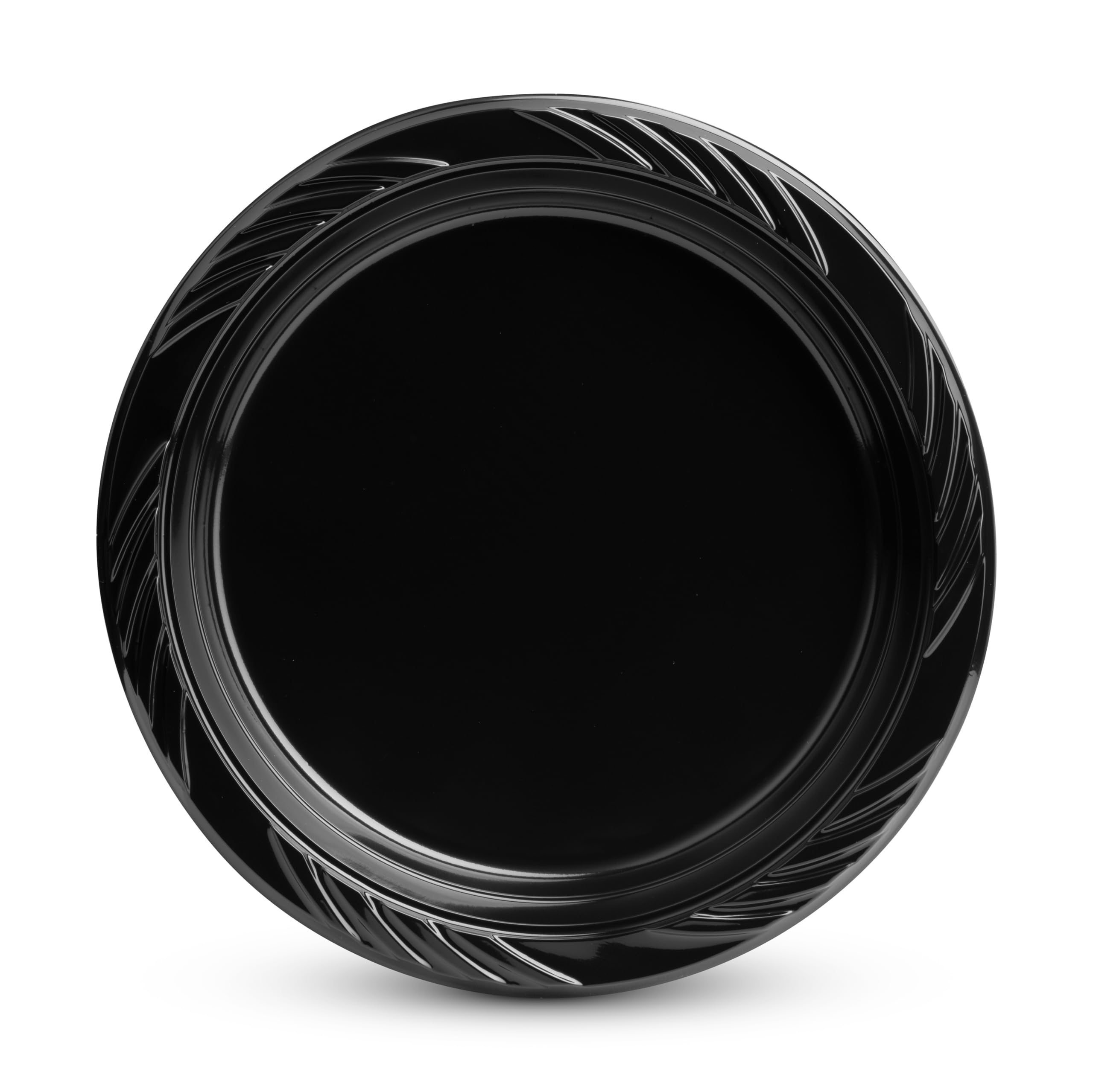 Munfix 200 Black Plastic Plates Set - 9 Inch Plastic Dinner Plates, Disposable Plates Bulk Pack, Party Plates for BBQ, Picnic, Parties, Travel and Events, Microwavable Recyclable