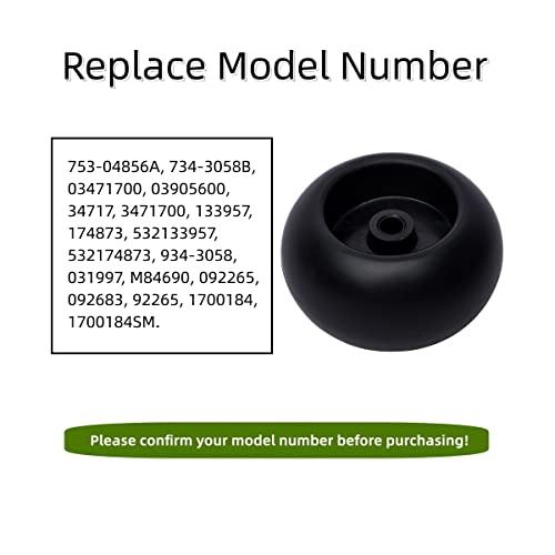 4 Pack lawn mower Deck Wheels Replacement 753-04856A Fits Cub Cadet RZT50 RZT54 LT1050 AM116299 M111489