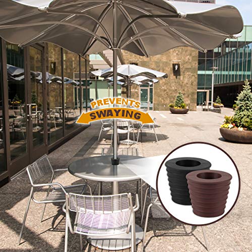 Umbrella Cone Wedge for Patio Table Hole Opening or Parasol Base Stand 1.8 to 2.4 Inch Umbrella Pole Diameter 1 1/2 Inch (Black) (Dark Brown)